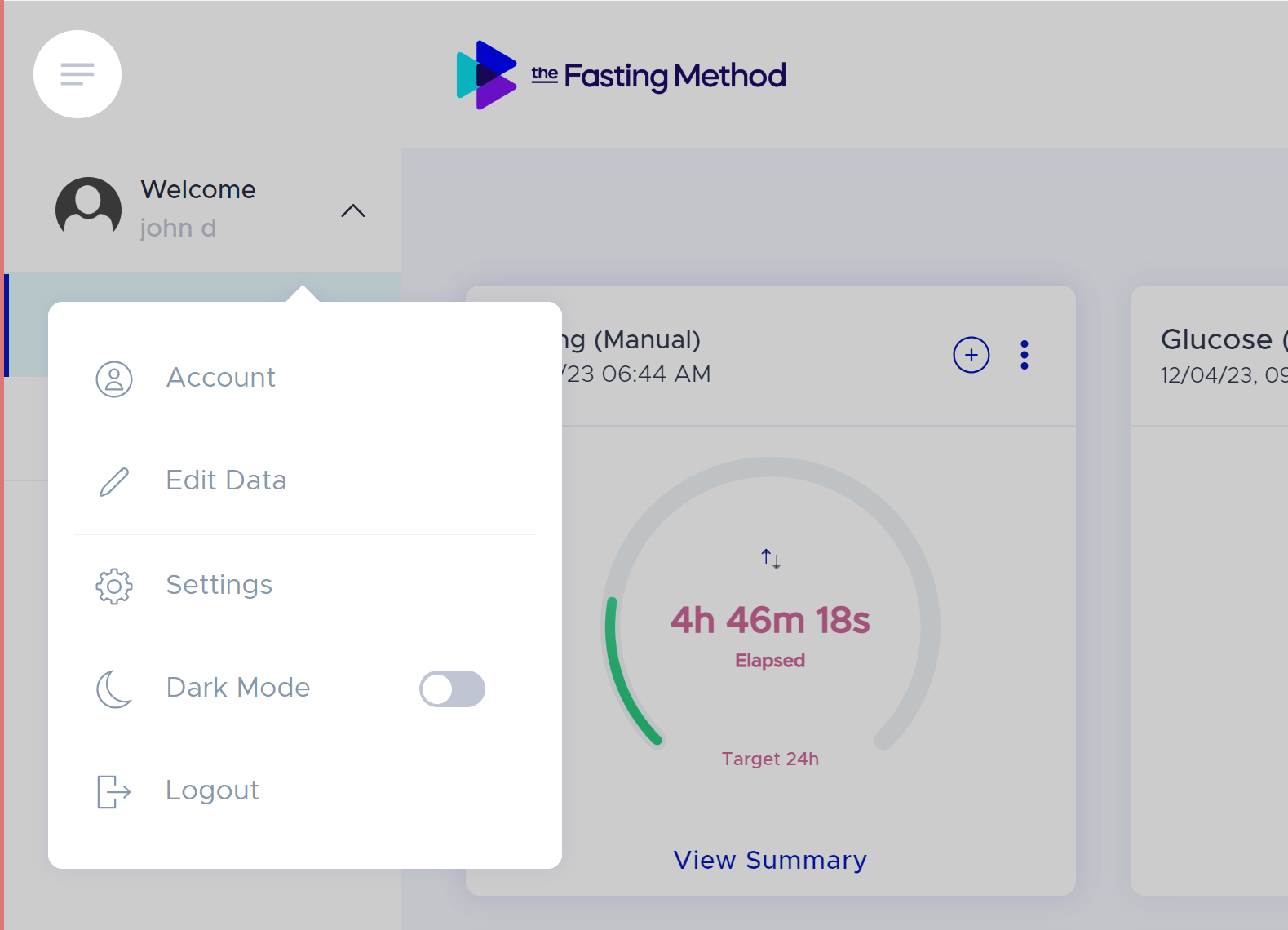 Tracker Dashboard Settings – The Fasting Method